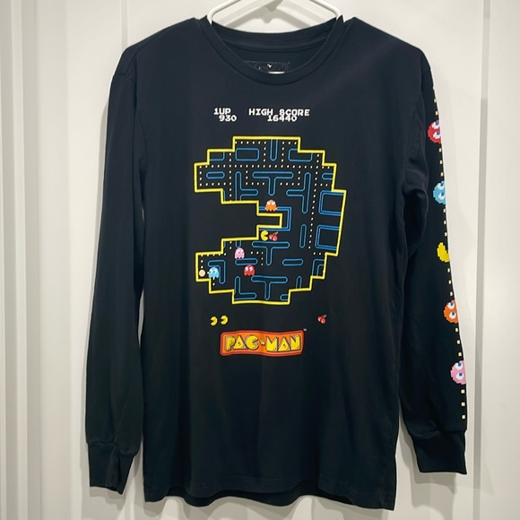 Pac-Man | Shirts | Pacman Full Sleeve T Shirt Pacman Graphic Tee Size S ...